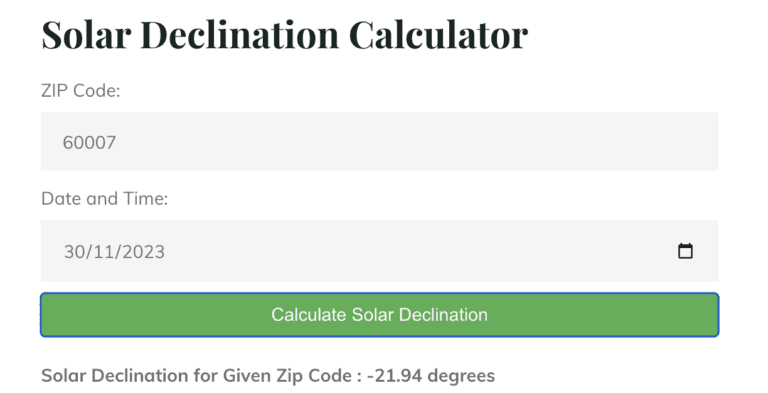 Find Solar Declination Based on Your Zip Code | Solar Declination ...