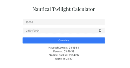 Nautical Twilight Calculator - Bodhi Bloom